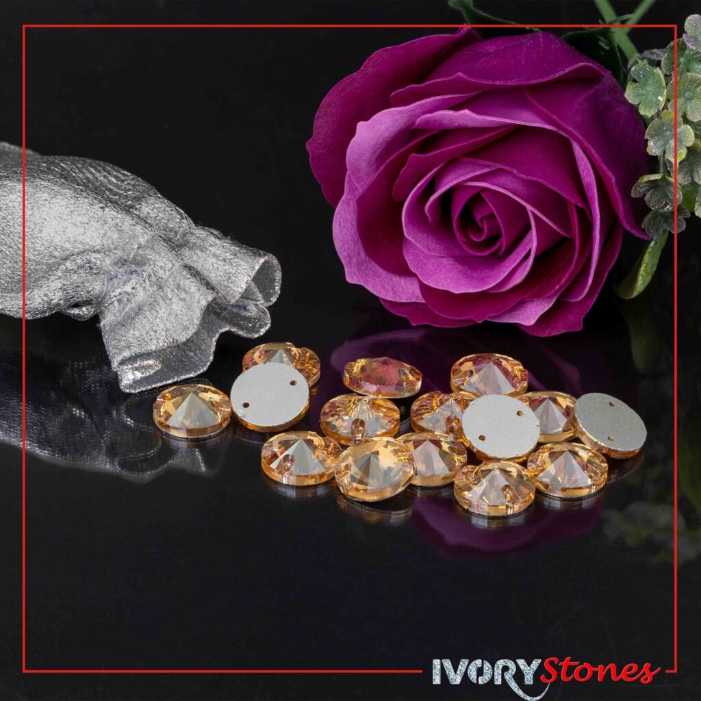 Stunning Diamond Collection Champagne Round Sewing